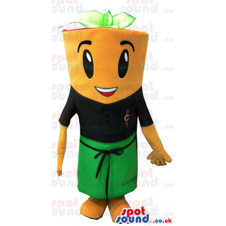Giant Yellow Vegetable SPOTSOUND Mascot With Black And Green Clothes ...