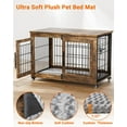 GIKPAL 38 Inch Double Door Dog Crate for Big Pets, Padded Wooden Kennel ...