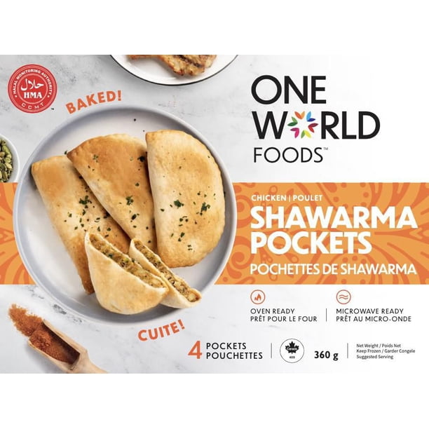 One World Foods - Chicken Shawarma Pockets, 4 Pockets/360 Grams ...