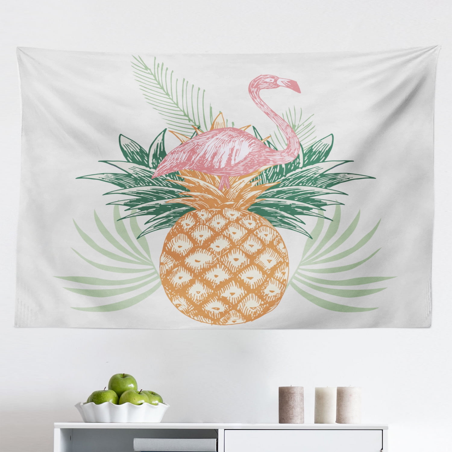 Floral Tapestry, Buttercup Daffodil Branches Shabby Swirly Blossoming ...