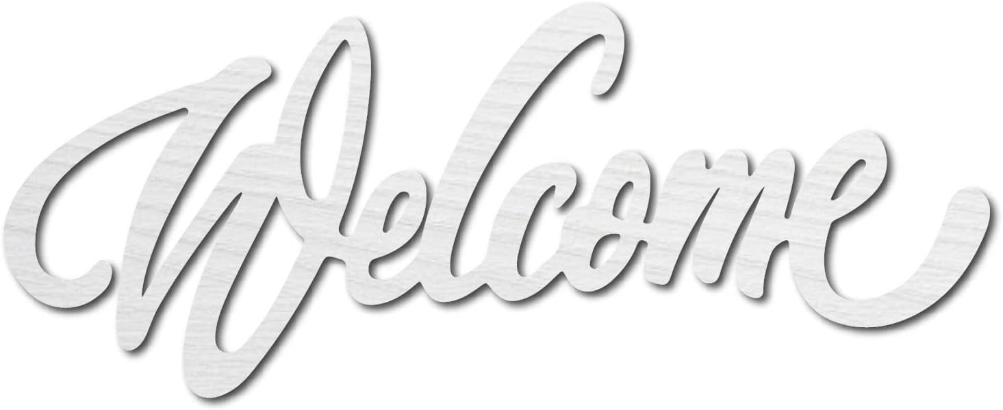 1pc Welcome Sign Wooden Wall Decor Art Word Cutout Laser Cut Unfinished ...