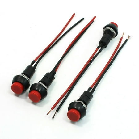 4 PCS SPST 2 Wire Connector SPST Momentary Action Push Button Switch 3A ...