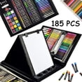 185-Piece Double Sided Easel Art Set - Complete Drawing Kit with Oil ...