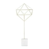 9" x 22" Gold Marble Geometric Sculpture with Marble Base, by ...