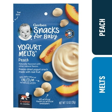 Gerber Stage 3 Baby Food Snacks, Peach Yogurt Melts, 1 oz Bag - Walmart.com