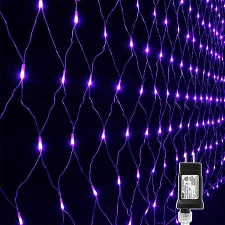 12ft x 5ft 360 D Halloween Net Lights, 8 Modes Low Voltage Mesh ...