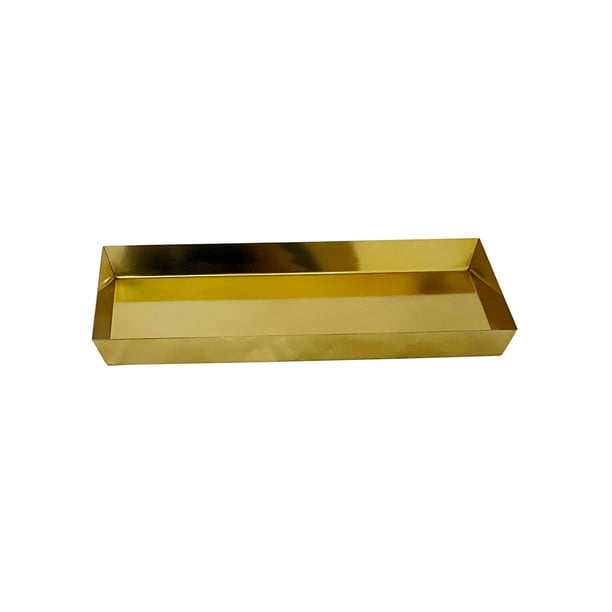 Serene Spaces Living Decorative Gold Rectangle Tray, 12" L X 7" W X 1 ...