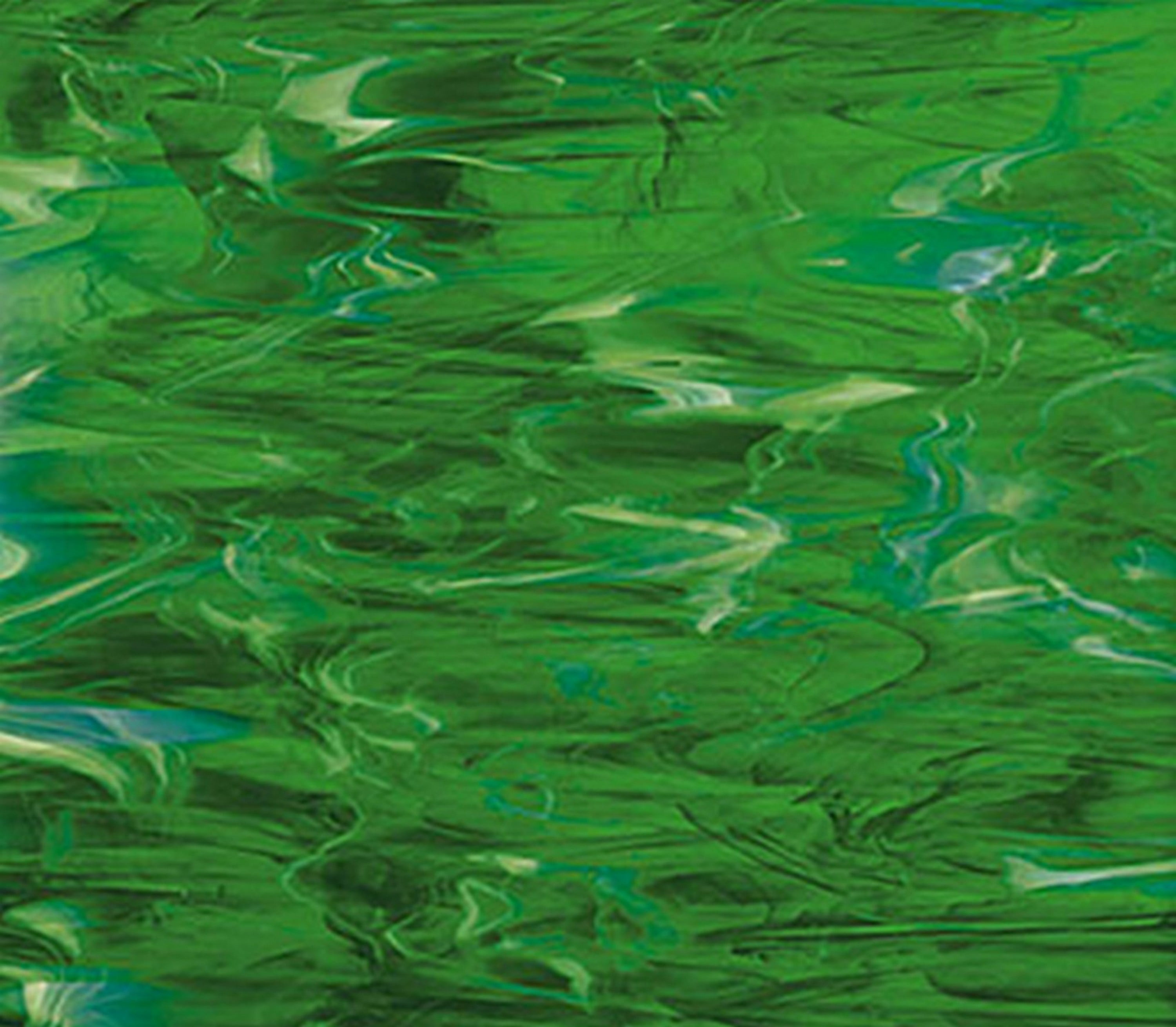 OCEANSIDE STAINED/FUSING GLASS SHEETS - DARK GREEN/WHITE WISPY FUSIBLE ...