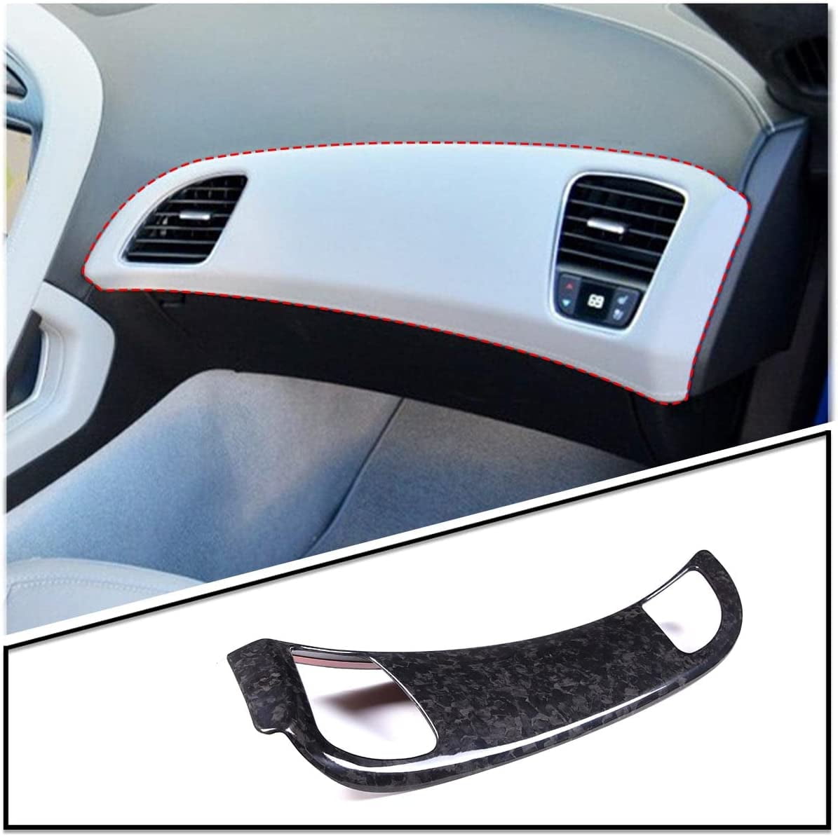 TINKI ABS Chrome Car Carbon Fiber Dashboard Panel Decor Cover ...