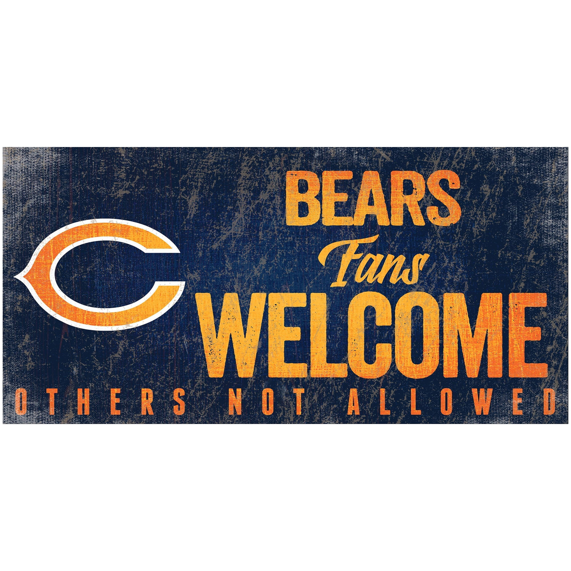 Chicago Bears 6" x 12" Fans Welcome Sign - Walmart.com - Walmart.com