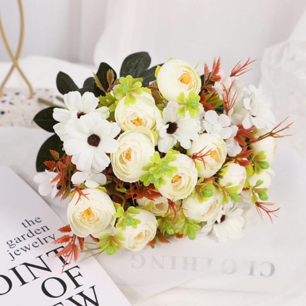 Artificial Roses Flowers Arrangement Silk Bouquet,Inluding 6 Heads Rose ...