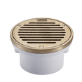 FD2220-PV3-NT Medium-Duty Floor Drain with Nickel Top, PVC Body, 3" PVC ...