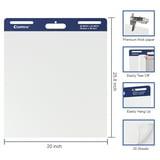 Comix Sticky Easel Pad, 20 x 23 Inches Flip Chart Paper for Teachers, Large Self Stick Easel ...