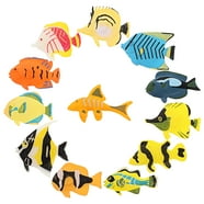 1 Set of 12pcs Simulated Animal Fish Set Realistic Fish Model Playset ...