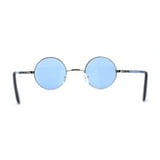 Retro Snug Small Round Circle Lens Hippie Sunglasses Silver Blue ...