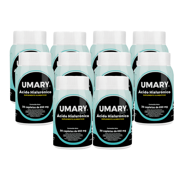 UMARY 10 Ácido Hialurónico con 30 Tabletas. Paquete de 10 azul cielo ...