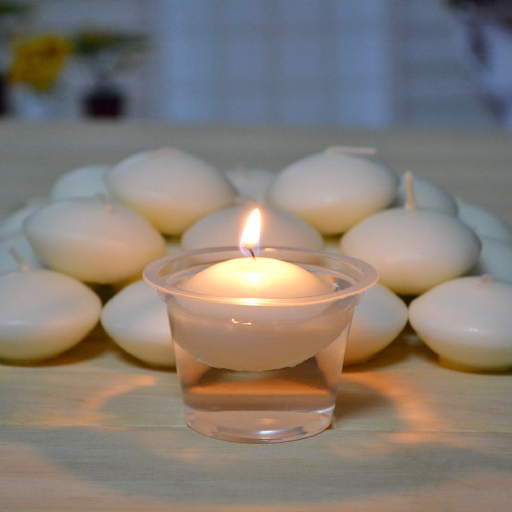 JINSIJU 10Pcs/Lot Romantic Floating Candles Round Shape Water Floating ...