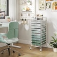 10-Drawer Rolling Storage Cart w/Wheels, Handle, Removable Drawers ...