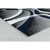 Glory Rugs Area Rug 5x7 Navy Door Mat Modern Swirls Carpet Bedroom ...