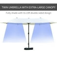 Outsunny 15' Steel Rectangular Patio Umbrella with Base, Sun Protection ...