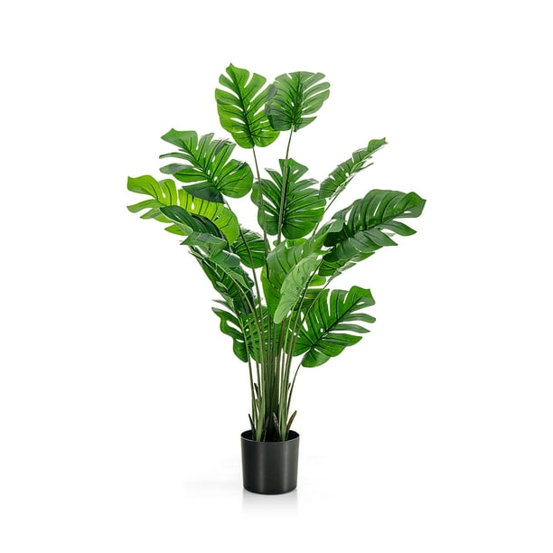 Costway 5FT Artificial Tree Faux Monstera Deliciosa Plant for Home ...