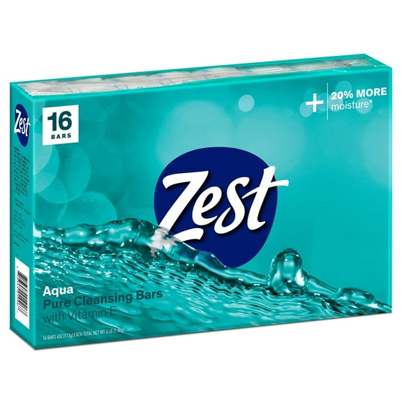 Zest Aqua Moisturizing Bath Soap Bars with Vitamin E, Original Fresh ...