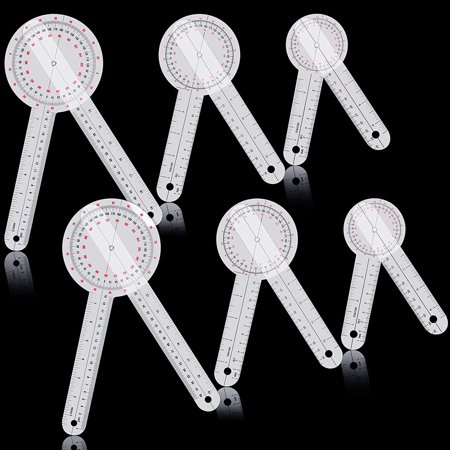 6 Pieces Goniometer Set Transparent Orthopedic Angle Ruler Plastic ...