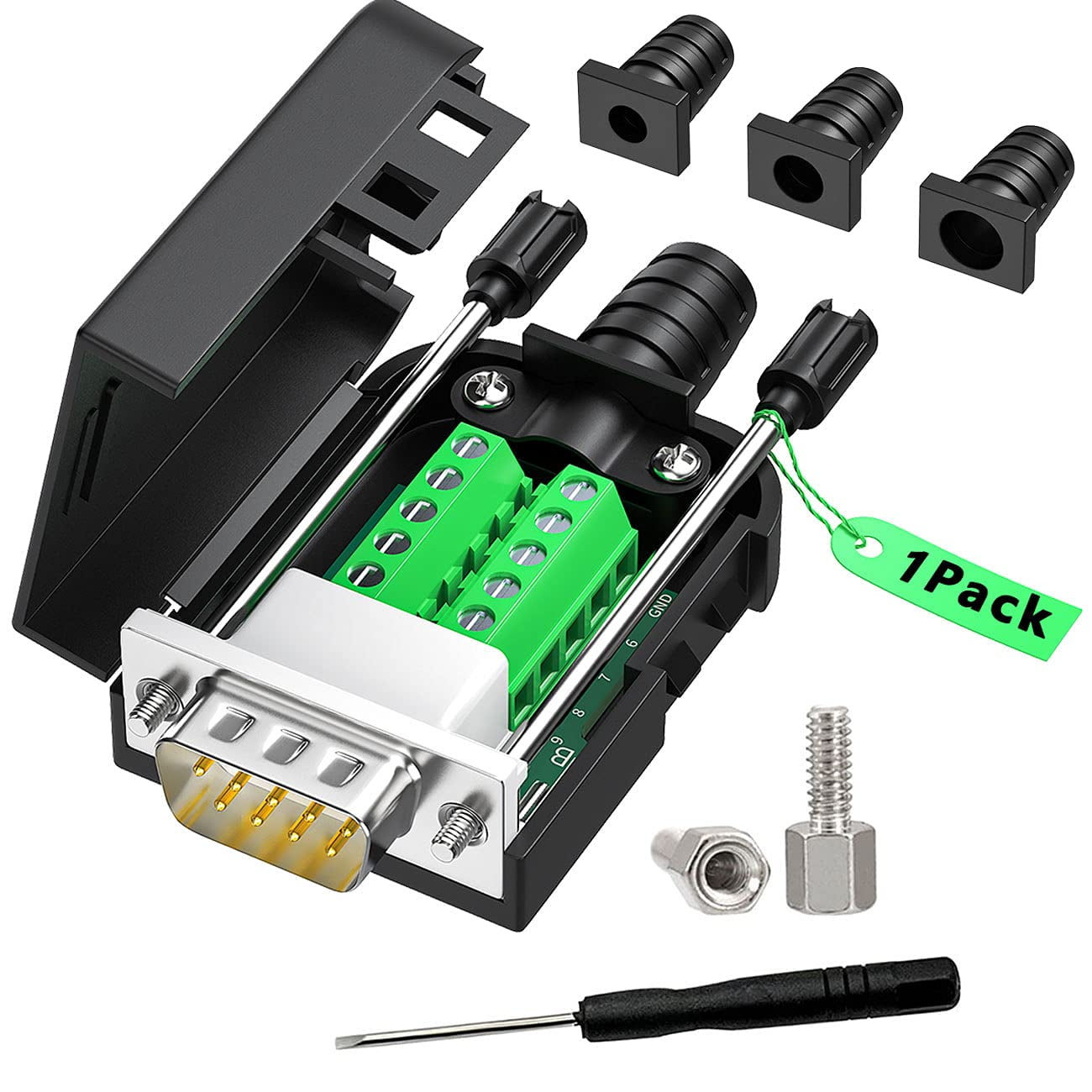 Buy Db9 Breakout Connector To Wiring Terminal D Sub 9pin Male Rs232 Rs 485 Rs 422 Serial