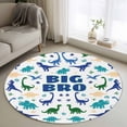 3ft Round Rug Funny Dinosaur Area Rugs for Living Room Bedroom Washable ...