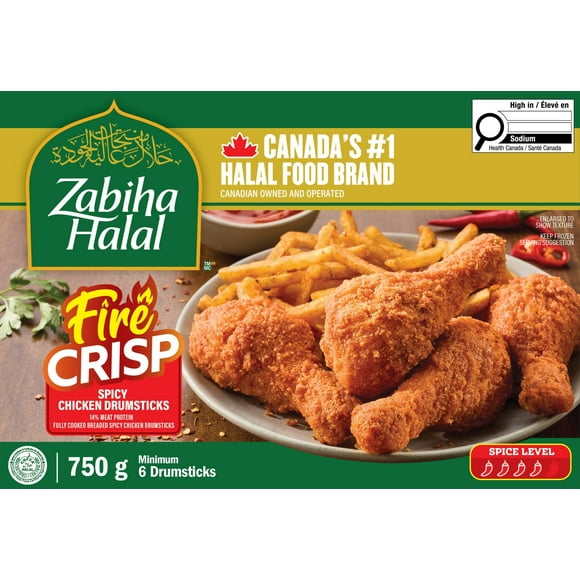 Zabiha HalalTM Fire Crisp Breaded Spicy Chicken Drumsticks 750 g ...