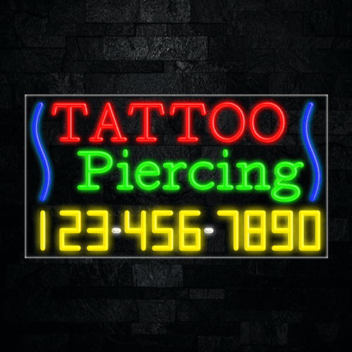 Tattoo Piercing LED Neon Sign 33"L x 18"H #35108 - Walmart.com