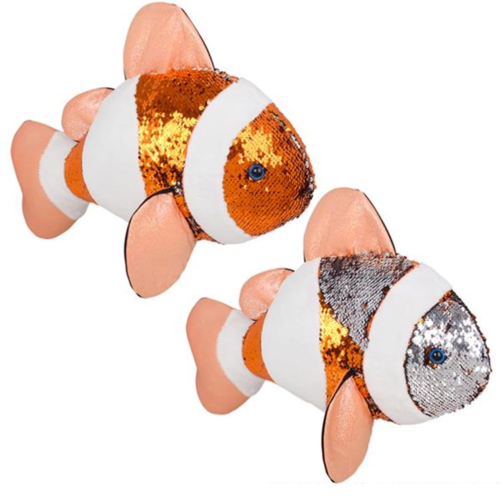 Flip Sequin Plush Clown Fish Large, Forest & Twelfth Adorable 18 inch ...