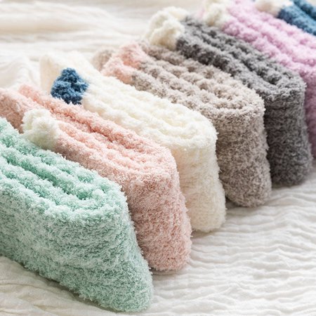 Plush Socks Women Soft Warm Winter Sleep Stocking Middle Tube Floor ...