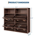 Brown Shoe Cabinet with 4 Flip Drawers, Shoe Storage Cabinet with ...