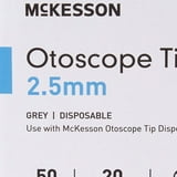 McKesson Otoscope Tips, Ear Speculum, Disposable, 2.5 mm, Gray, 1000 ...