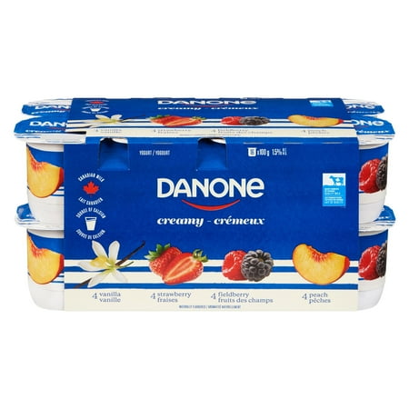 Danone Creamy Yogurt Variety Pack, Strawberry / Vanilla / Fieldberry ...