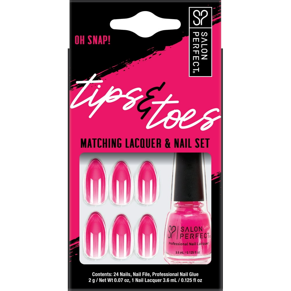 Salon Perfect Tips & Toes Matching Lacquer & Artificial Nail Set Oh ...