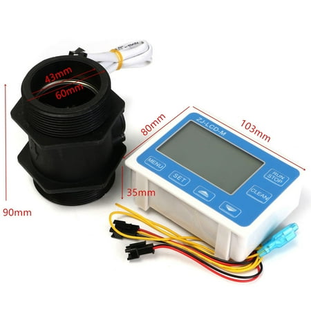 G2'' inch 24V Flow Water Sensor Meter + Digital LCD Display Control 10 ...