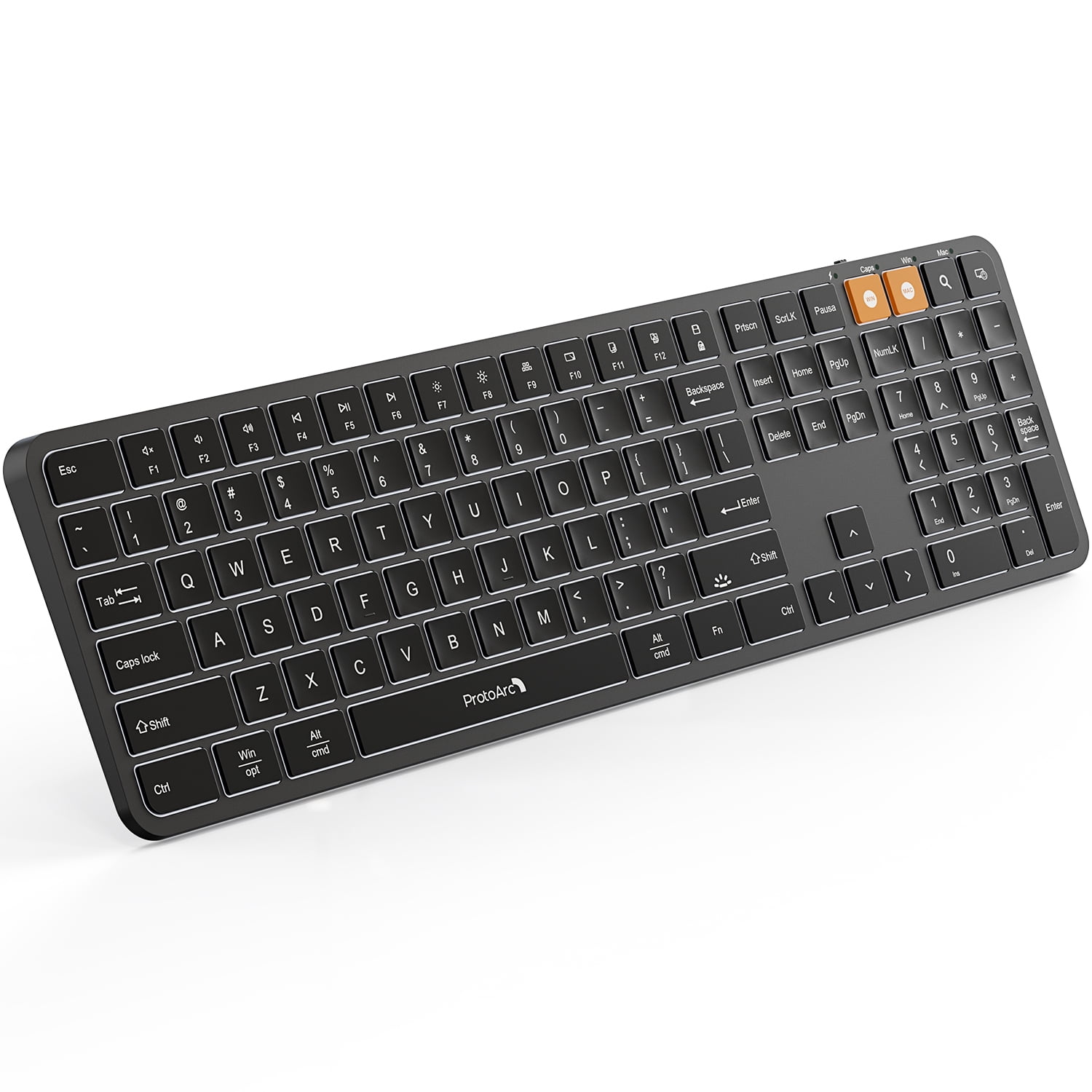 2.4G Backlit Wireless Keyboard, ProtoArc K100 Ultra-Thin Wireless ...
