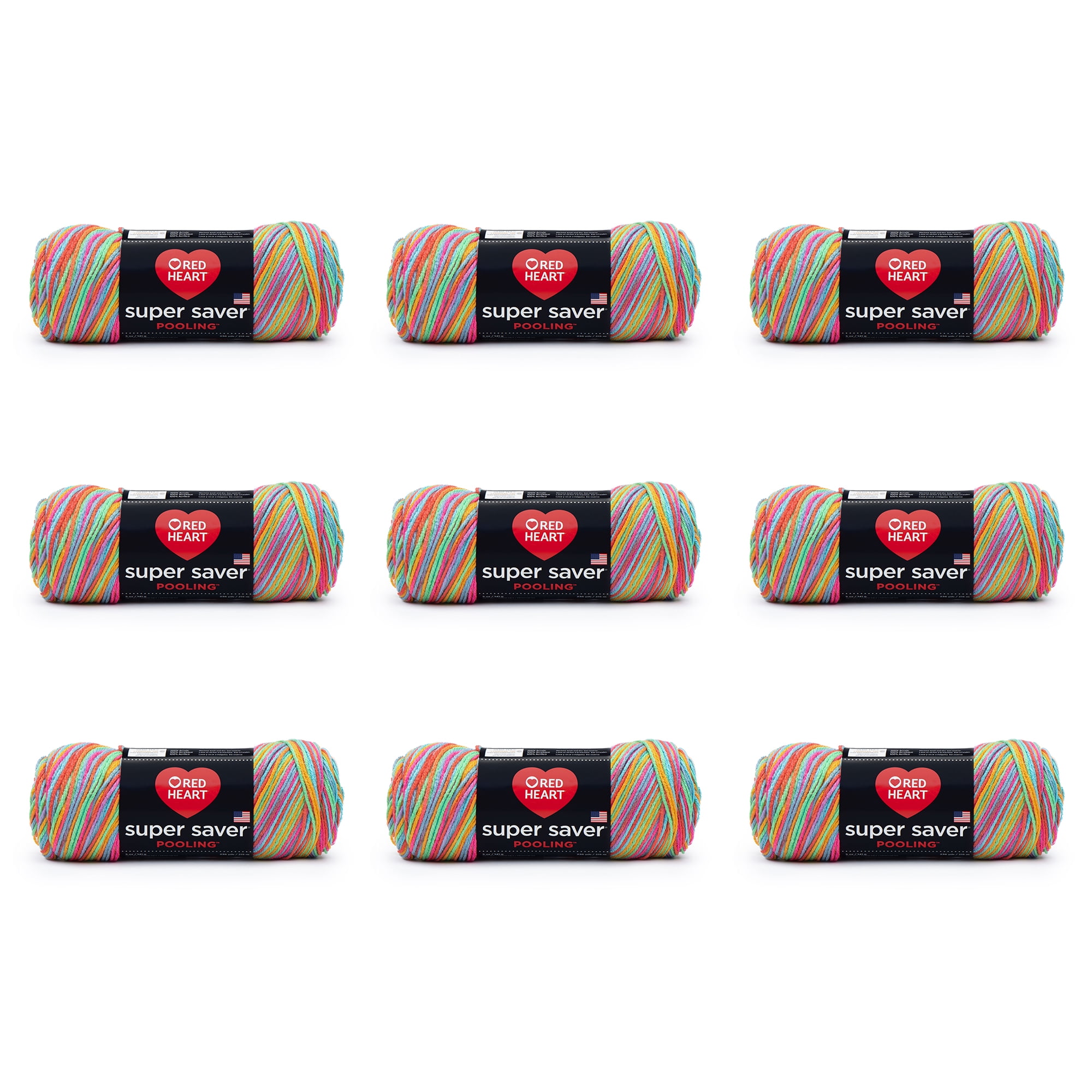 Red Heart Super Saver Pooling 4 Medium Acrylic Yarn, Papaya 5oz/141g ...
