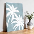 Blue Palm Tree Canvas Wall Art for Living Room, Summer Tropical Beach ...