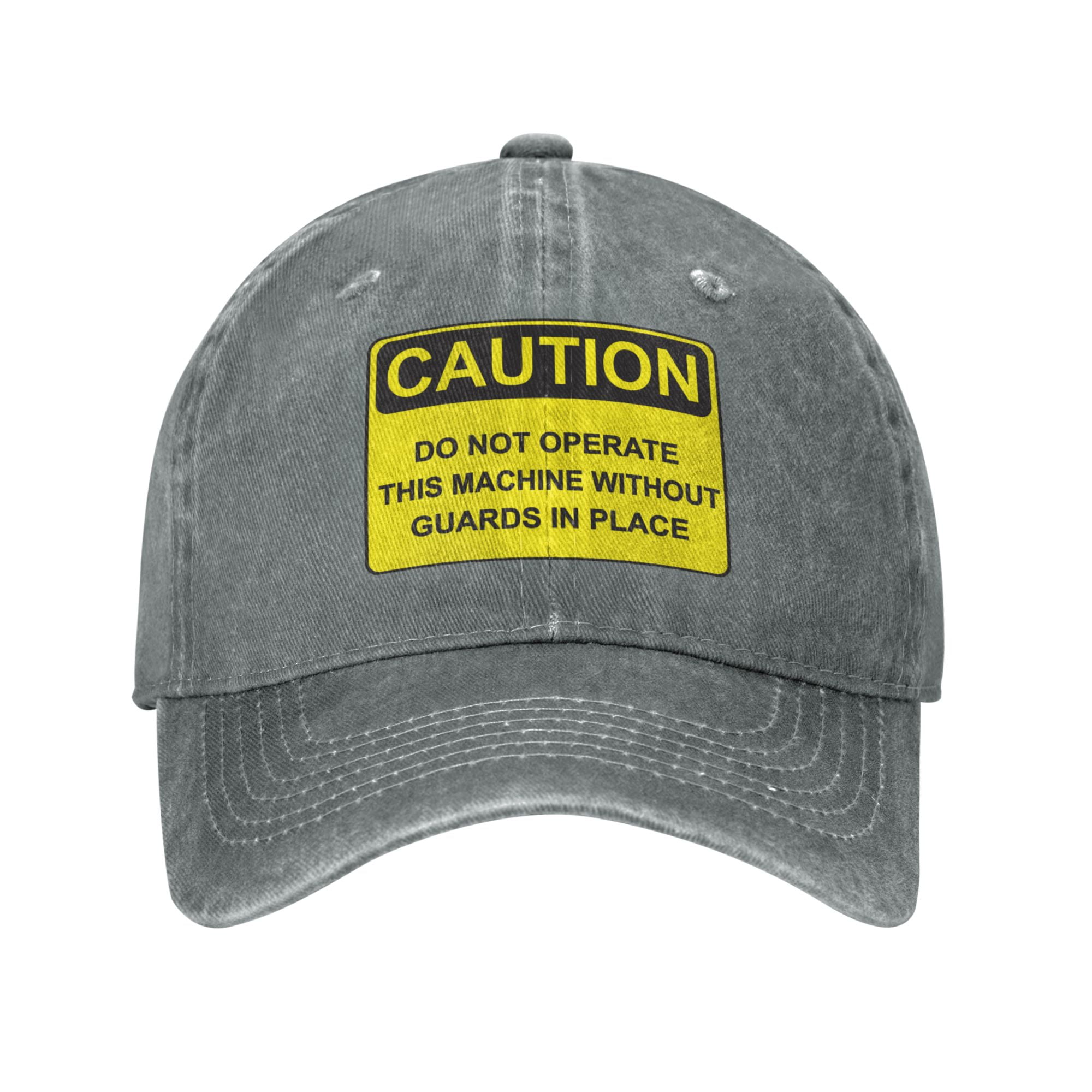 DouZhe Adjustable Washed Cotton Baseball Cap - Danger Warning Prints ...