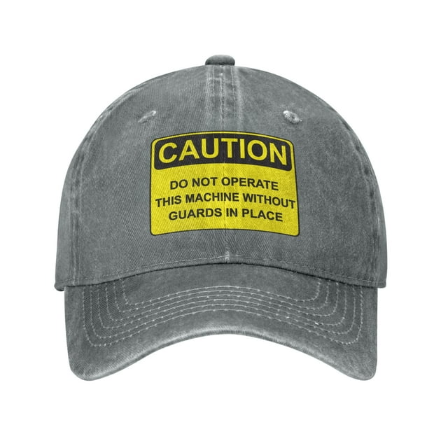 DouZhe Adjustable Washed Cotton Baseball Cap - Danger Warning Prints ...