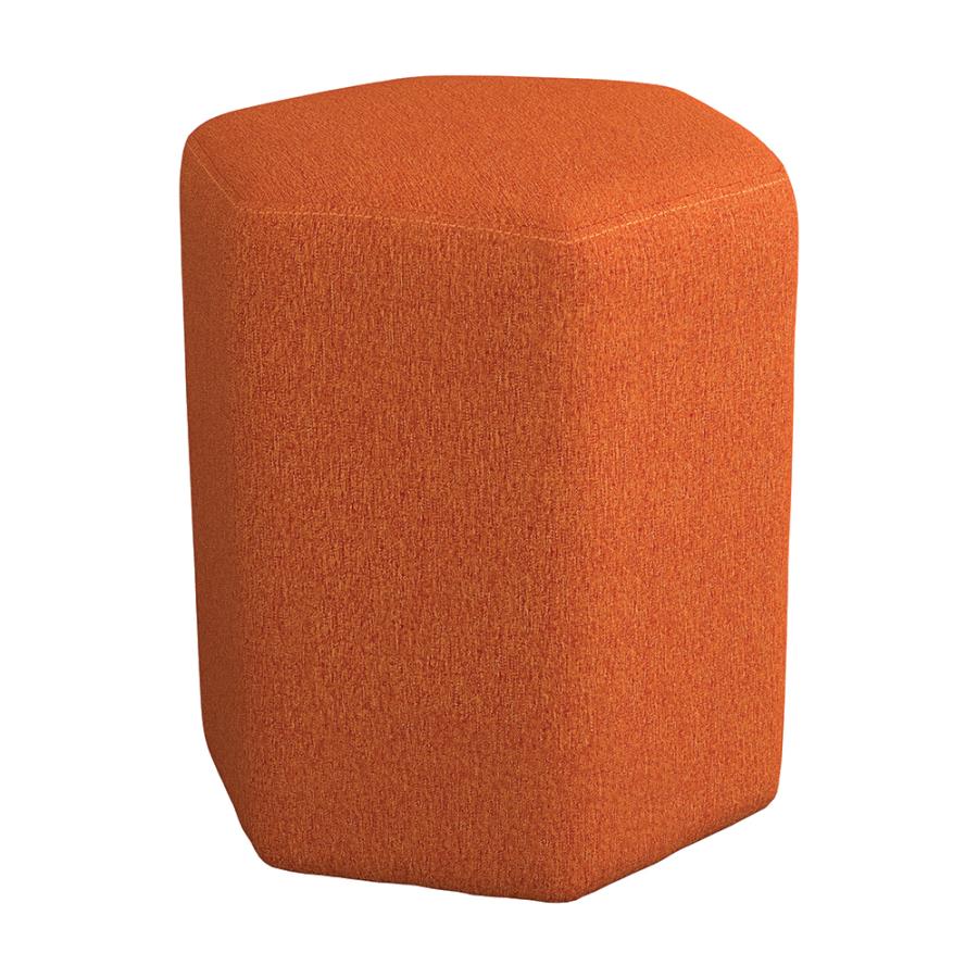 Hexagonal Upholstered Stool Orange - Walmart.com