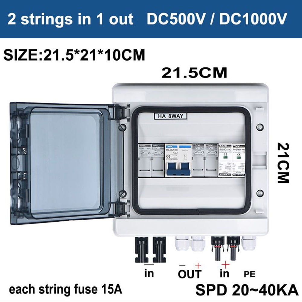 Solar PV Combiner Box Fuse Mcb SPD Waterproof Box Ip65 With Protection ...