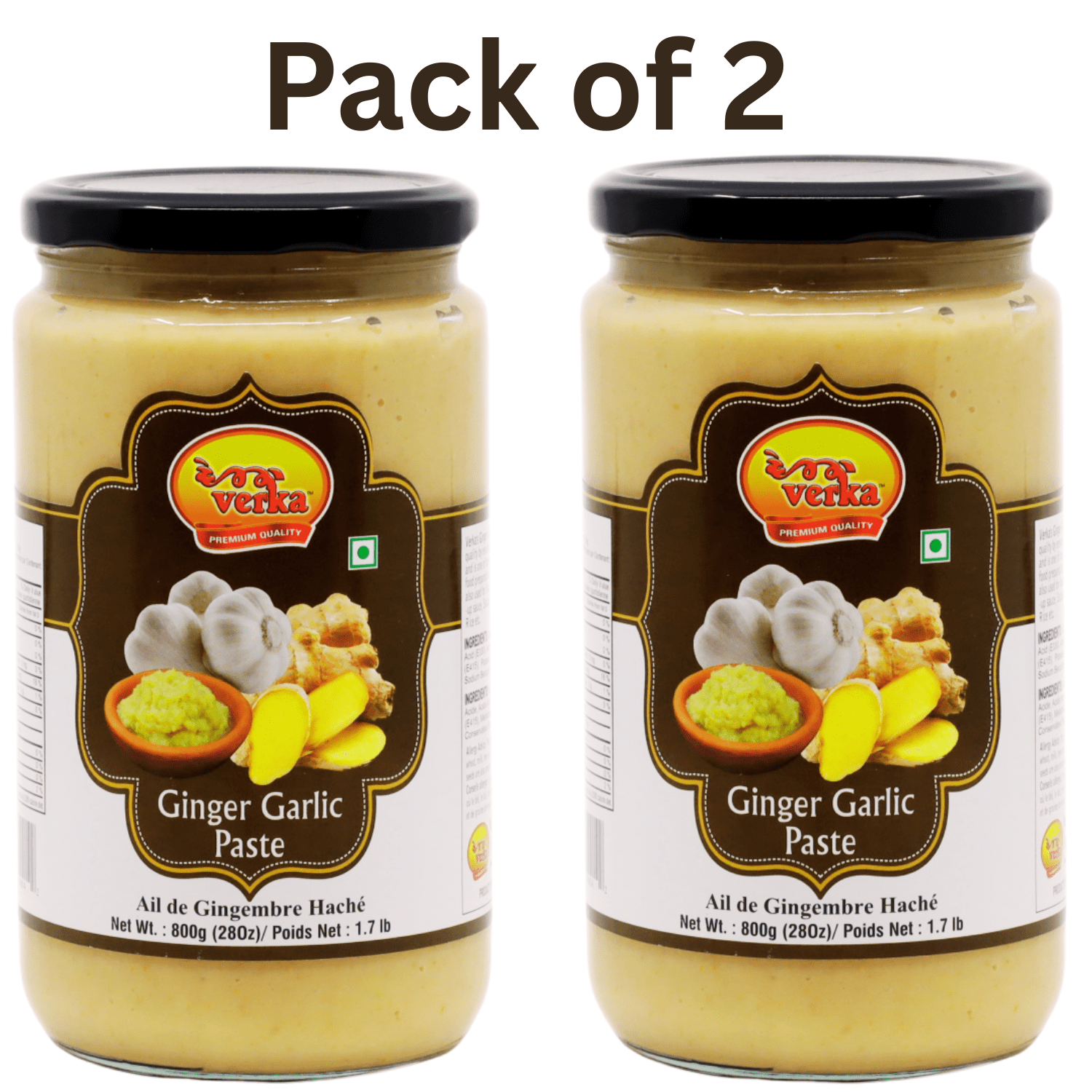 Click here for Verka Ginger Garlic Paste  800g  Pack Of 2 800g prices