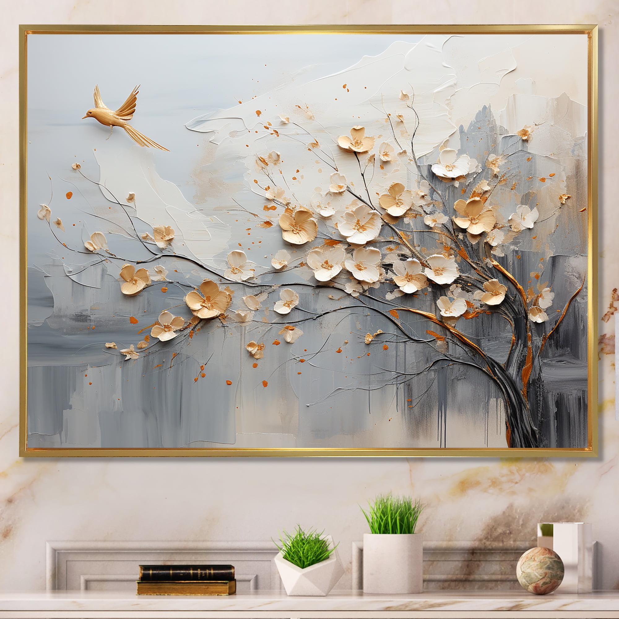 Click here for Designart Abstract Shapes Oversized Framed Wall Ar... prices