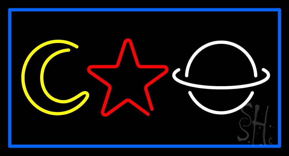 Psychic Logos Blue Border LED Neon Sign 13" Tall x 24" Wide - inches ...