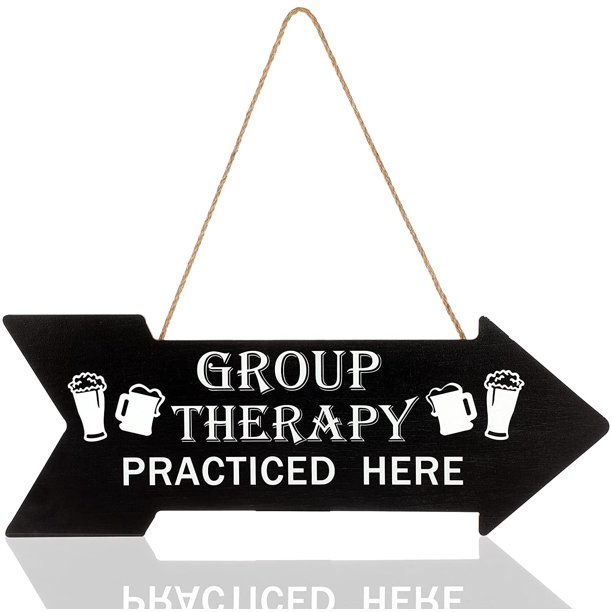 Group Therapy Practiced Here Wood Signs Farmhouse Wood Decor Sign Arrow ...