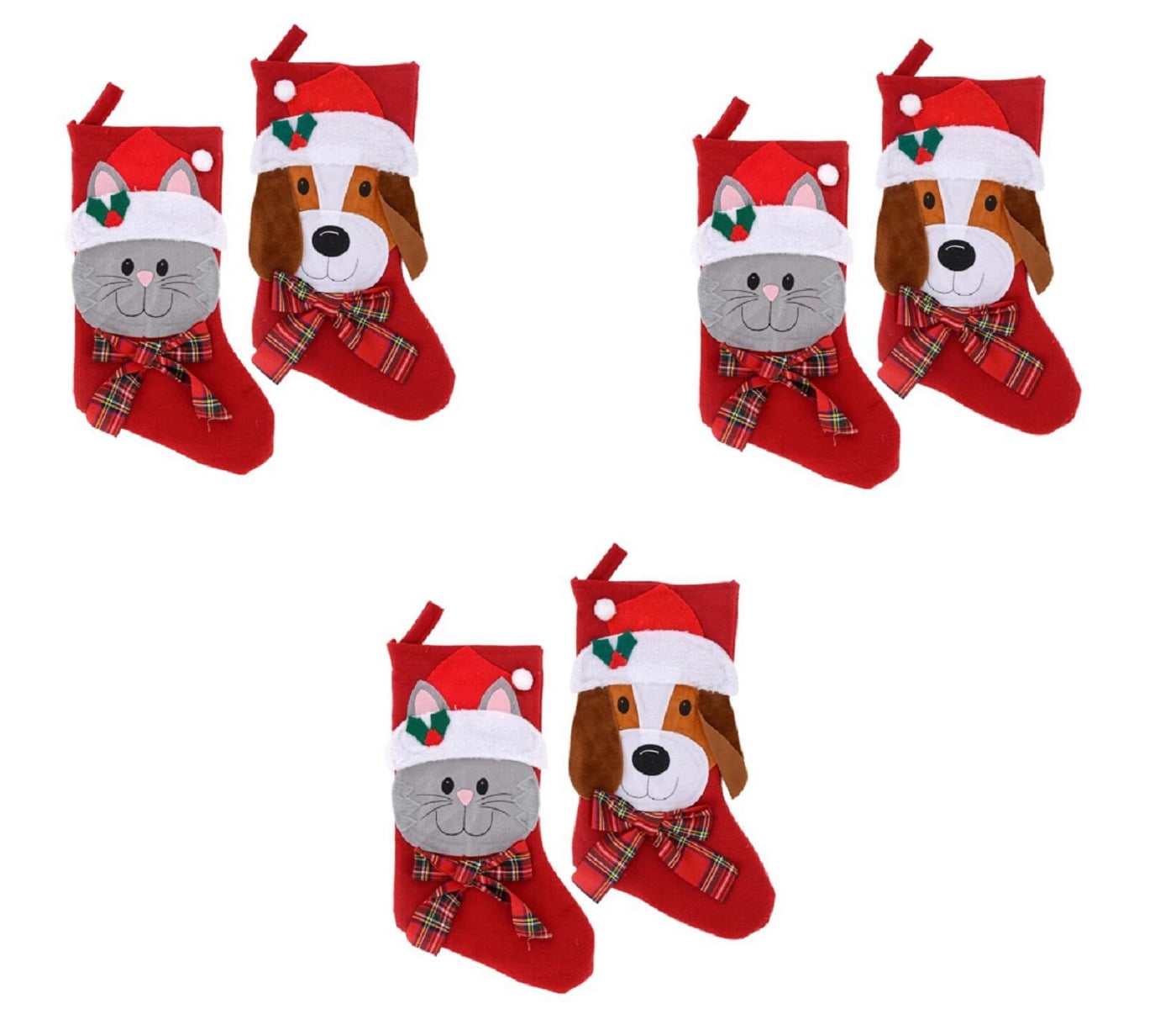 Christmas House Dog and Cat Pet Stockings, 18 inch (3 Pair) - Walmart.com